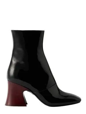 Chloé Janis Patent-leather Ankle Boots - Black