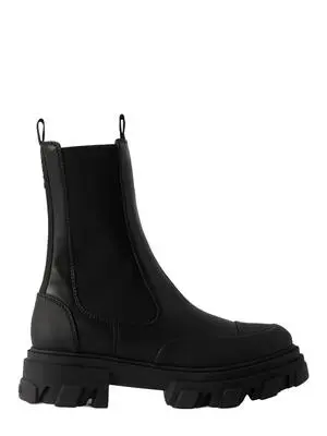 GANNI Leather Chelsea Boots - Black