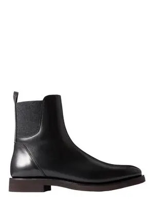Brunello Cucinelli Leather Chelsea Boots - Black