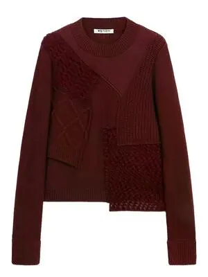 Ports 1961 Patchwork Wool Sweater - Red