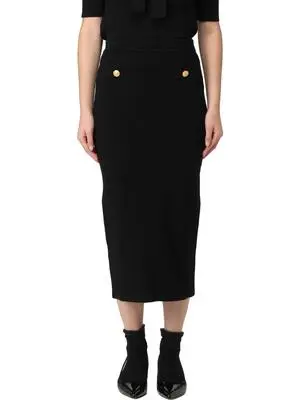 Alessandra Rich Ribbed Knit Skirt Black
