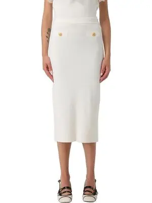 Alessandra Rich Ribbed Knit Skirt - White