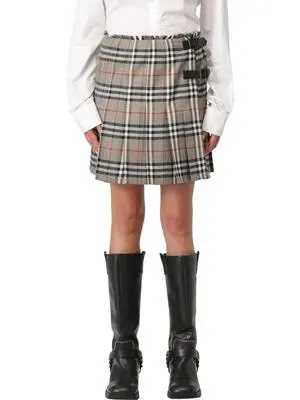 Burberry Plaid Skirt - Grey