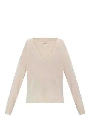 Zadig&Voltaire V-neck Long Sleeve Sweater - Neutrals