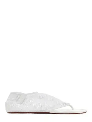 Alaïa Fishnet Thong Sandals - White