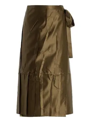 Marie Adam-Leenaerdt Aaron Silk Skirt - Khaki