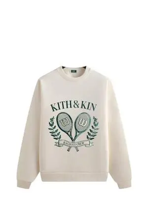 Kith X Wilson Racquet Crew Nelson Crewneck Sweatshirt - Sandrift