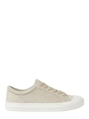 Fendi Domino Nubuck Leather Sneakers - Beige