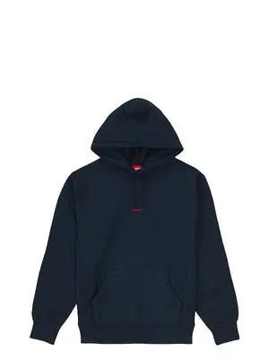 Supreme Micro Logo Hooded Sweatshirt - Navy Blue
