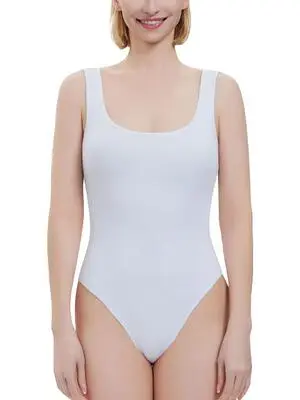 KIMI + KAI U-neck Sleeveless Bodysuit - White
