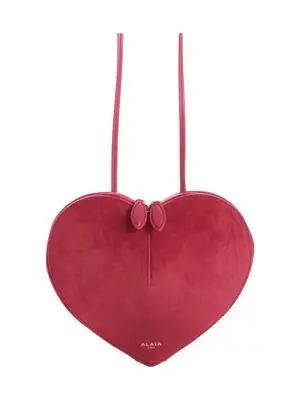 Alaïa Le Coeur Suede Crossbody Bag Framboise
