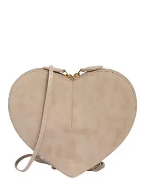 Alaïa Le Coeur Suede Crossbody Bag - Grege