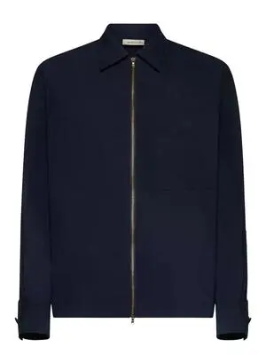 BLANCA VITA Zip-up Silk Jacket - Blue