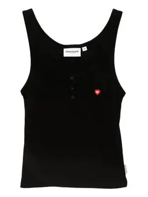 CHOCOOLATE Cotton Tank Top - Black