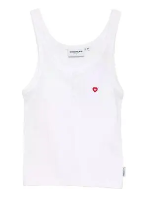 CHOCOOLATE Cotton Tank Top - White