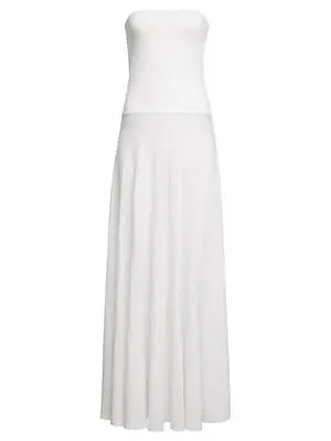ALAÏA Strapless Linen Maxi Dress