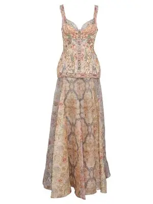 Zimmermann Rebellion Corseted Floral Maxi Dress - Multi