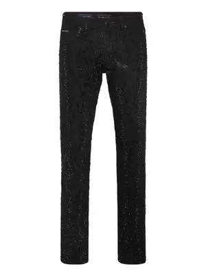 Philipp Plein Super Straight Cut Strass Jeans - Black