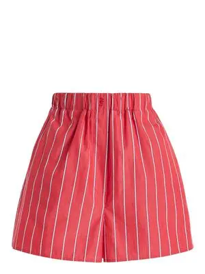 THE FRANKIE SHOP Lui Striped Cotton Boxer Shorts - Red