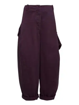Alaïa Cotton Cargo Pants - Burgundy