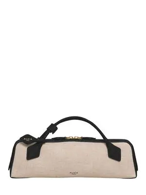 Alaïa Le Teckel Canvas Clutch Black,white