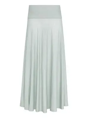 Alaïa Knit Wool Maxi Skirt - Light Blue