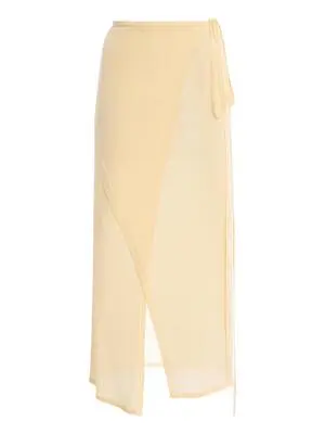 THE FRANKIE SHOP Alsen Stretch-knit Wrap Skirt - Yellow