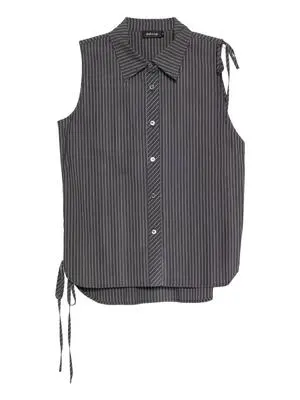 TOUT A COUP Striped Sleeveless Shirt - Grey