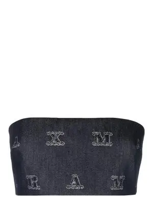 Max Mara Maxmaragram Jacquard Crop Top - Blue