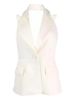 Max Mara Suit Style Virgin Wool Top - Neutrals