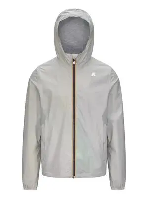 K-WAY Logo-Print Hooded Jacket Grey