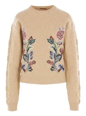 Etro Wool And Cashmere Knit Sweater - Beige