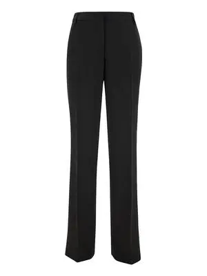 PLAIN Straight Leg Pants With Concealed Closure - Black