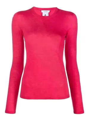Max Mara Crew-neck Ribbed-knit Top - Pink