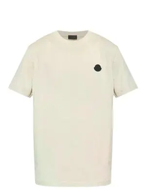 Moncler Logo-patch Cotton T-shirt - Neutrals