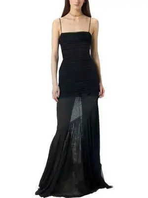 Blumarine Ruched Evening Gown - Black