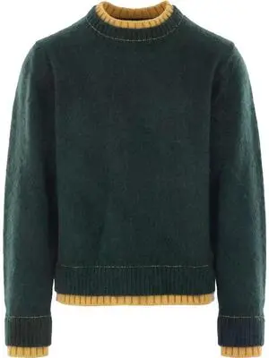 Sacai Contrasting-trim Sweater - Green