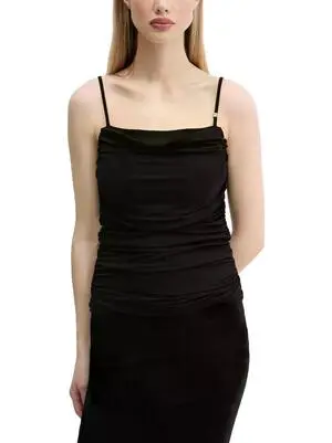Hugo Draped Spaghetti-strap Top - Black