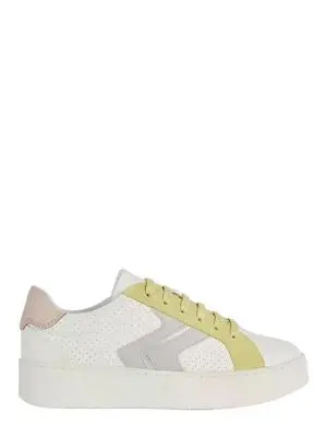 Geox Skyely Perforated Leather Sneakers - White