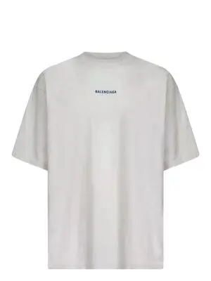 Balenciaga Logo Crew-neck T-shirt - Grey