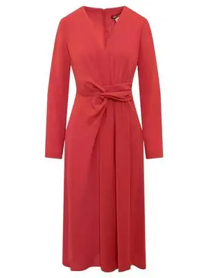 Max Mara V-neck Midi Dress - Red