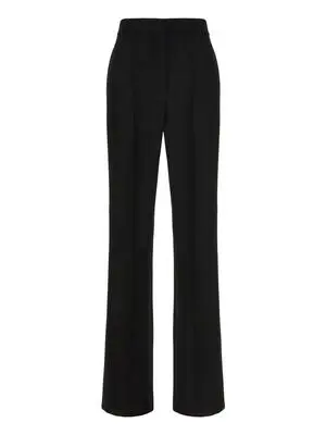 Max Mara Wool Straight Leg Trousers - Black