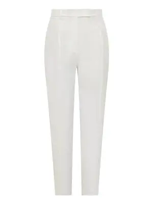Max Mara Pleated Tapered Trousers - White