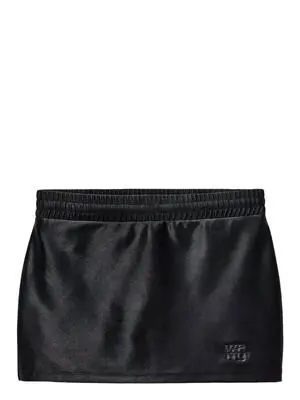 Alexander Wang Elasticated-waistband Satin Mini Skirt - Black