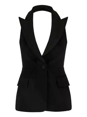 Max Mara Aletta Stretch-wool Vest - Black