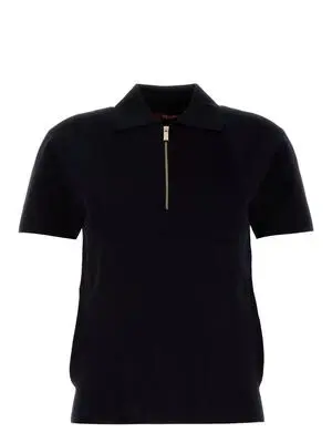 Max Mara Zip-neck Polo Shirt - Blue