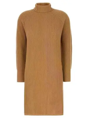 Max Mara Fisherman's Rib-knit Midi Dress - Brown