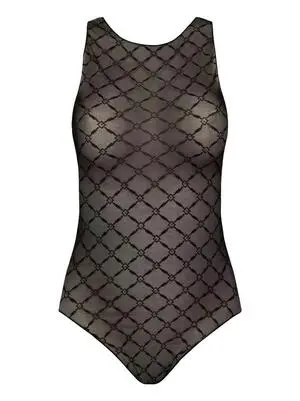 Elisabetta Franchi Geometric-pattern Bodysuit - Black