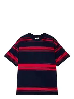 STUDIO TOMBOY Striped Cotton T-shirt - Black
