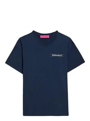 THE ELDER STATESMAN Id Surf Printed Cotton And Cashmereblend Jersey Tshirt - Navy